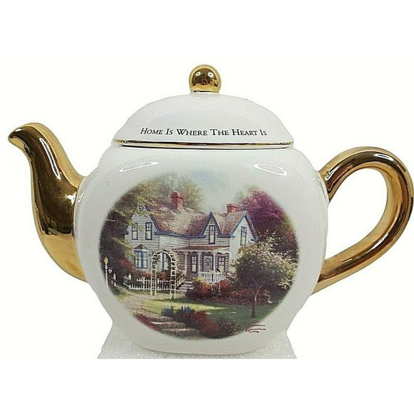 Teleflora/ Thomas Kinkade | Kitchen | Vintage Thomas Kinkade Teapot Teleflora Home Is Where The ...